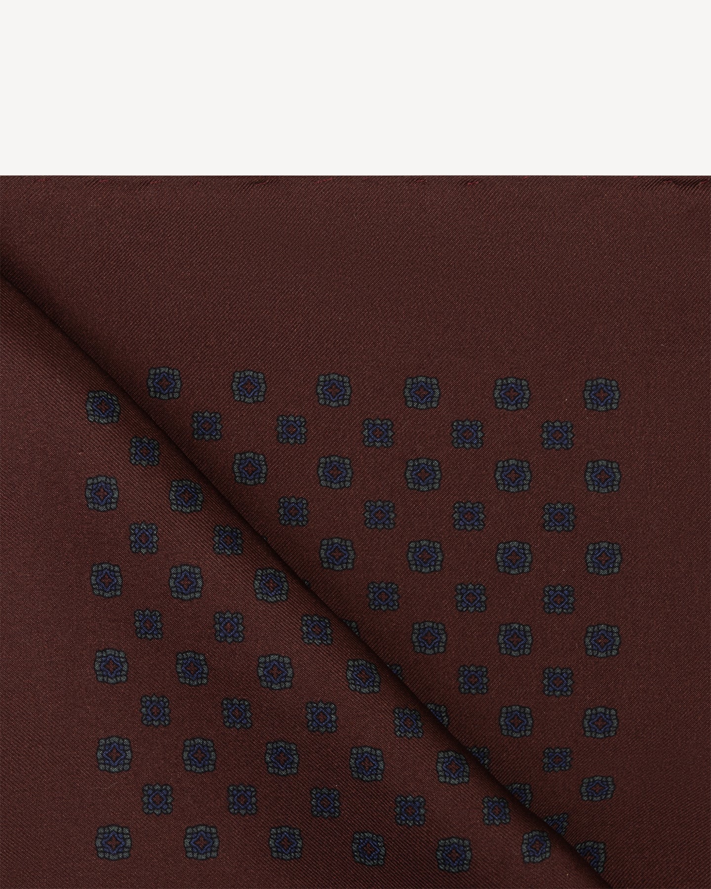 Burgundy Medallion Silk Pocket Square | Handmade in Italy | Besnard