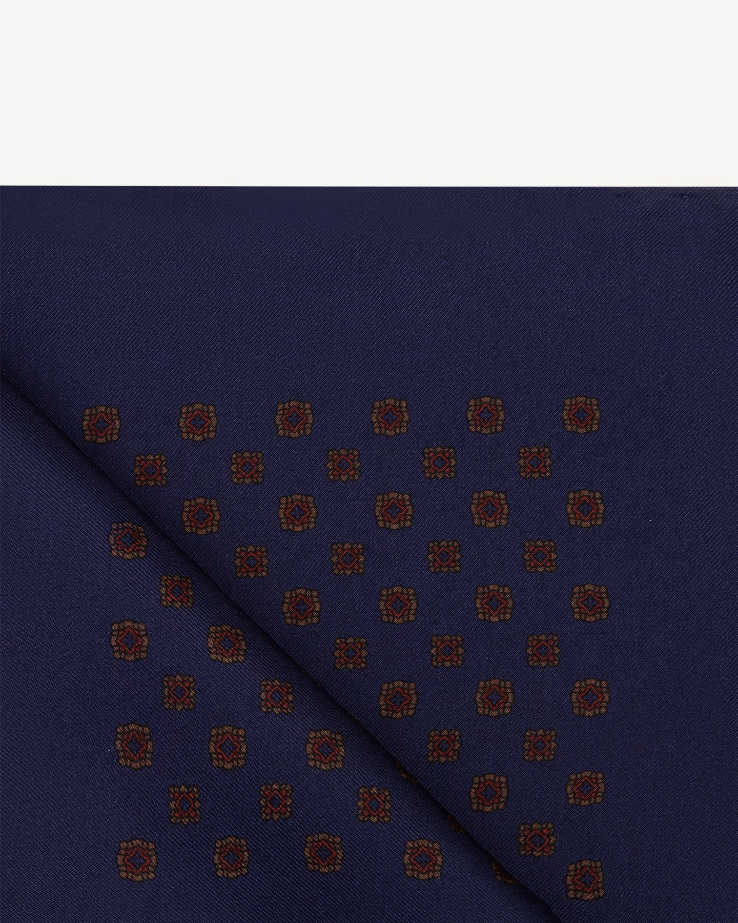 Navy Medallion Silk Pocket Square | Handmade in Italy | Besnard